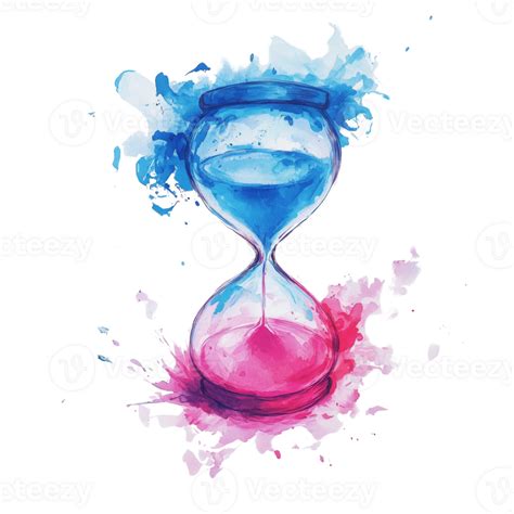 Watercolor Hourglass Depicting Time Passing Concept 55659920 Png