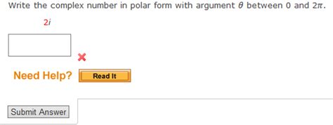 solved write the complex number in polar form with argument