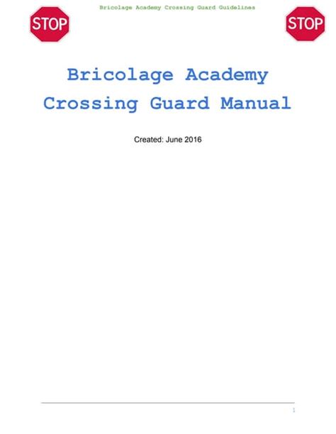 Crossing Guard Module 6 Practical Ppt