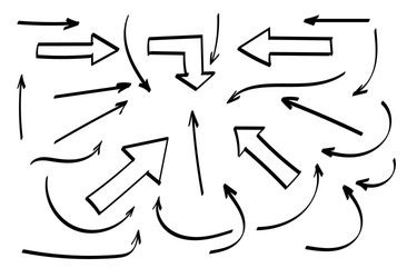 Doodle Flowchart Shapes Symbols Pointer Royalty Free Vector