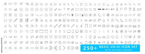 Basic Ux Ui Icons With Editable Strokes Mega Set Of Ui Ux Icon Set Big Collection Of