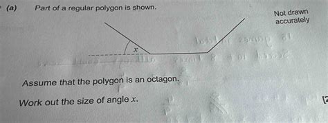 Solved A Part Of A Regular Polygon Is Shown Not Drawn Accurately Assume That The Polygon Is