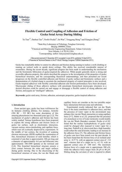 Pdf Flexible Control And Coupling Of Adhesion And Friction Of Dokumen Tips
