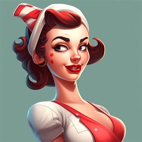 Draw A Pin Up Girl Character For You By Scusood Fiverr