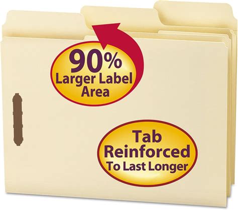 Amazon Com Smead Fastener File Folder Fasteners Reinforced Cut Tab Right Of Center