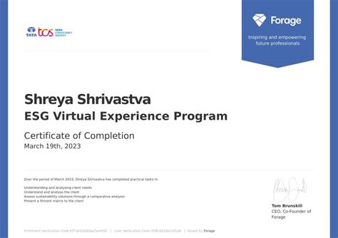 Shreya Shrivastva On Linkedin Tcs Esg Virtualexperience
