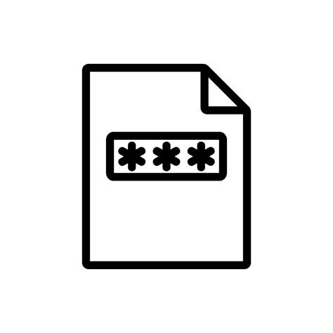 The Password File Icon Vector Outline Illustration 9763883 Vector Art