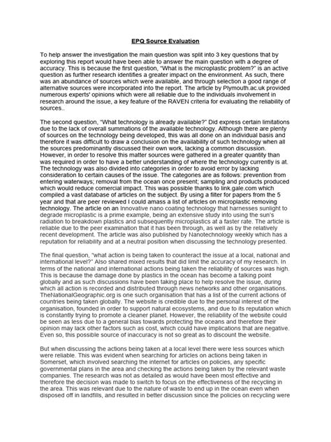 epq source evaluation original pdf recycling you tube