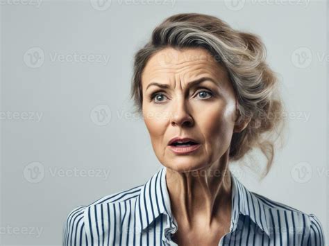 Shocked And Scared Young Woman Standing Isolated Ai Generated 30609353