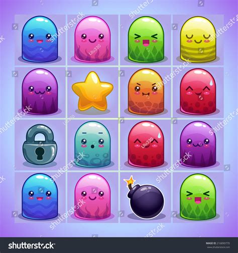 Cute Simple Characters Elements Game On Stock Vector Royalty Free 216890770 Shutterstock