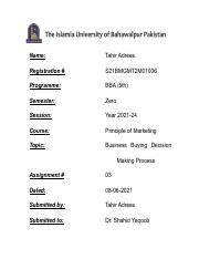 Marketing Assignment No Tahir Adrees Docx Name Tahir Adrees