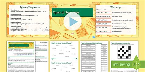 Types Of Sequences Open Ended Teaching Pack Teacher Made