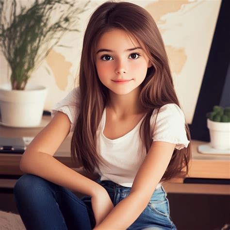 Premium Photo Portrait Of A Cute Teenager Looking At The Camera