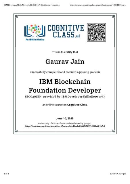Ibm Blockchain Developer Pdf