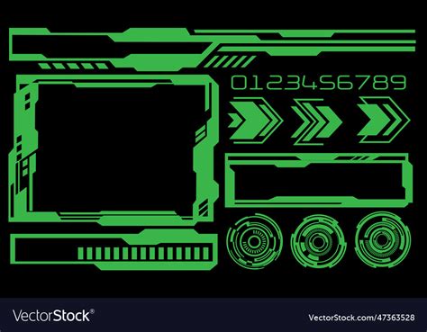 Set Of Hud Circle Modern User Interface Elements Vector Image