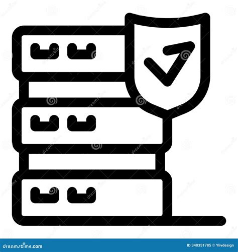 Data Security Icon Showing Secured Database With Shield And Checkmark