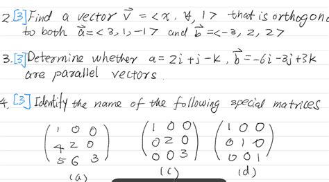 solved 2 [3] find a vector v x y 1 that is orthogonal to