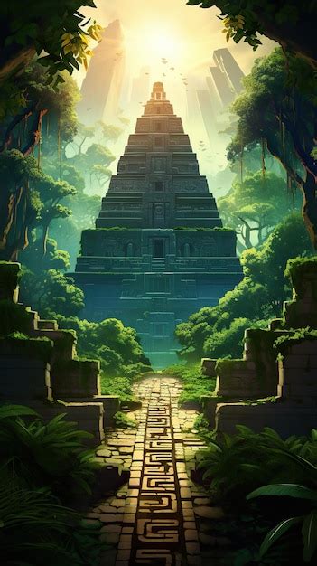 Premium Ai Image Mayan Civilization Futuristic Temple Concept