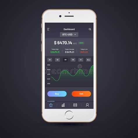 Cryptocurrencies Trading And Exchange UI Or UX Concept For Mobile Apps Stock Illustration