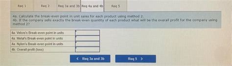 Solved 3a Calculate The Break Even Point In Unit Sales For Chegg