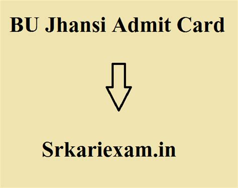 Bu Jhansi Admit Card