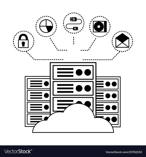 Cloud Computing Database Center Connection Vector Image