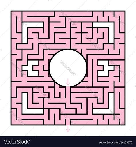 A Square Labyrinth With Circular Center Royalty Free Vector A Square Labyrinth With Circular Center Royalty Free Vector