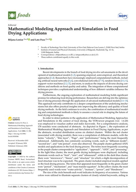 Pdf Mathematical Modeling Approach And Simulation In Food Drying Applications