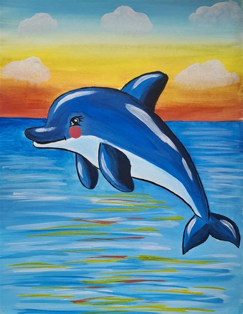 Рисунок В океане гуашью 🐬 Для детей 4 6 лет в 2025 г Рисунки Художественные проекты