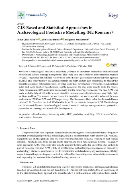 Pdf Gis Based And Statistical Approaches In Archaeological Predictive Modelling Ne Romania