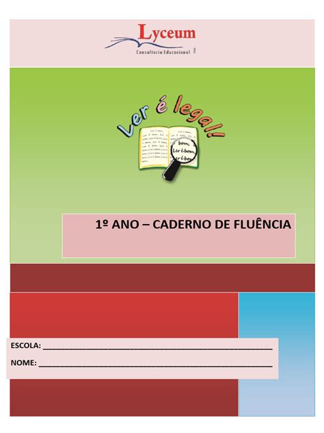 portugues caderno de fluência ler e legal 1º ano lyceum 2021 pdf