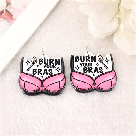Feminist Acrylic Charm Burn Your Bras Rip Gender Roles Etsy