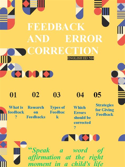 Providing Effective Feedback Strategies And Considerations For Correcting Errors And Improving