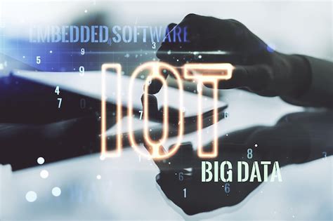 Premium Photo Creative Iot Illustration With Finger Presses On A Digital Tablet On Background