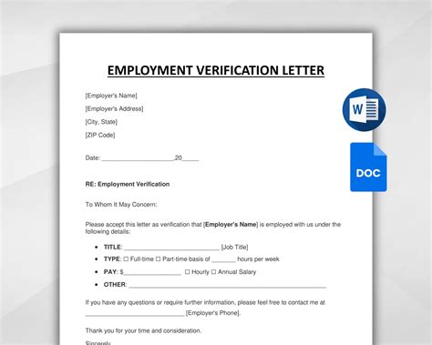 Employment Verification Form