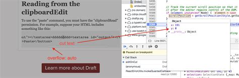 cutting text in code block overflow auto causes a window scroll