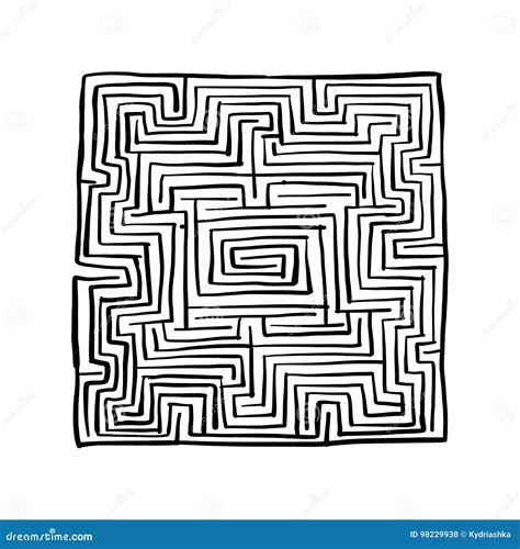 Labyrinth Square Sketch For Your Design Stock Vector Illustration Of