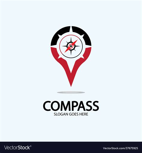 Geolocation Point With Compass Logo Design Concept