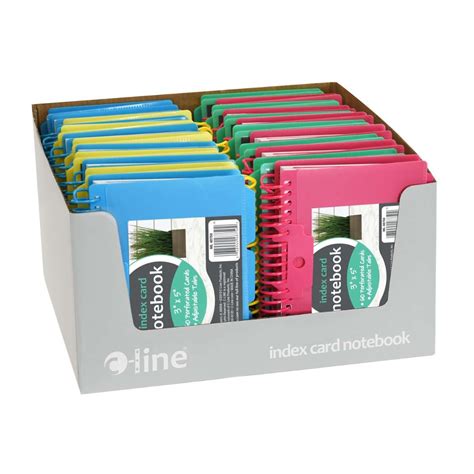 Spiral Bound Index Card Notebook With Tabs 3 X 5 Assorted Pack Of 24