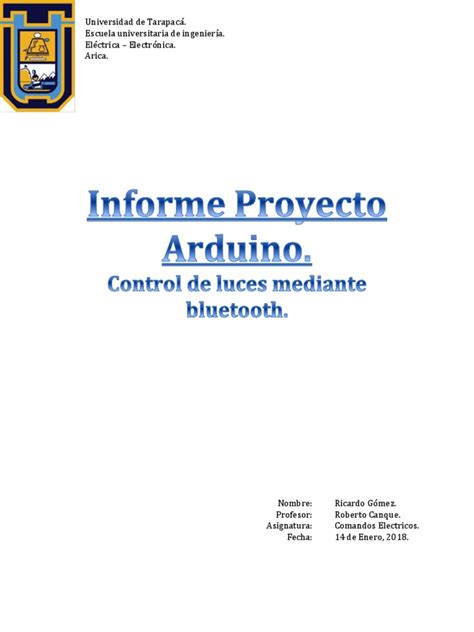 Informe Proyecto Arduino Pdf Relé Arduino