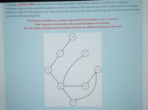 solved complete a depth first search traversal on the graph