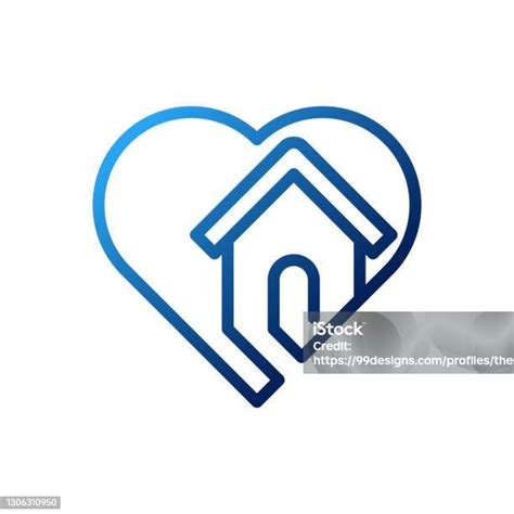 하트 모양 로고 아이콘 벡터 디자인 일러스트가 있는 홈 홈 사랑 로고 아이콘 디자인 개념 벡터 템플릿 웹 사이트 기호 로고 기호 앱 Ui를위한 하트 모양 아이콘 디자인이있는