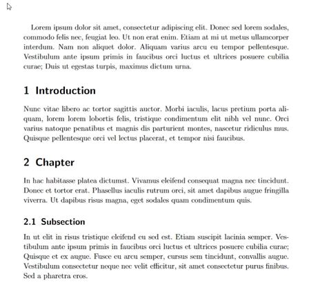 sectioning font of section subsection different than font of main