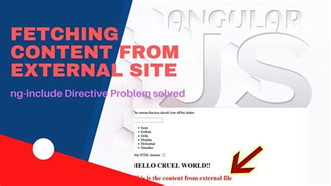 Angular Js With Html For Beginners Ng Include Directive Problem Solved