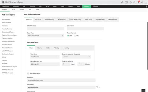 Scheduling Reports Using Netflow Analyzer