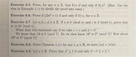 solved exercise 8 5 prove for any n∈z that 3∣n if and