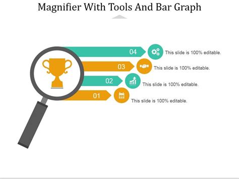 Magnifier With Tools And Bar Graph Ppt Powerpoint Presentation