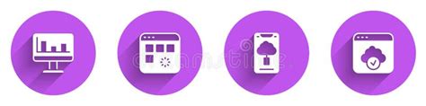 Set Monitor With Graph Chart Loading Data Window Cloud Technology