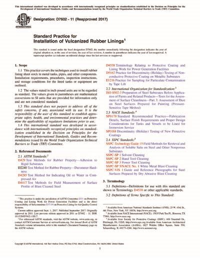 Astm D7602 11 2017 Standard Practice For Installation Of Vulcanized
