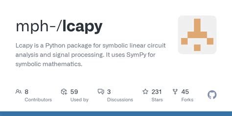 Github Mph Lcapy Lcapy Is A Python Package For Symbolic Linear